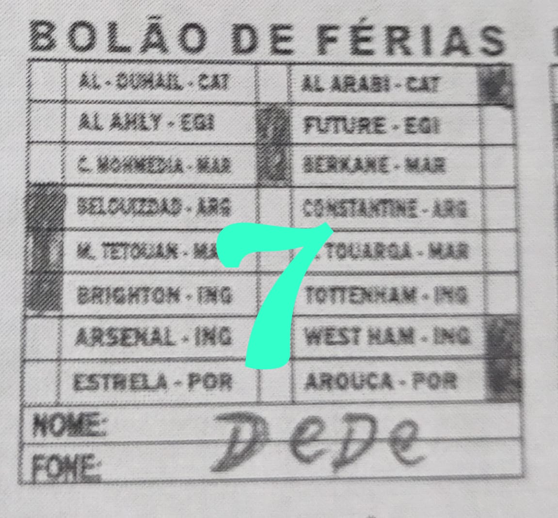 Cartelas Premiadas - Bolões | Palpites Online