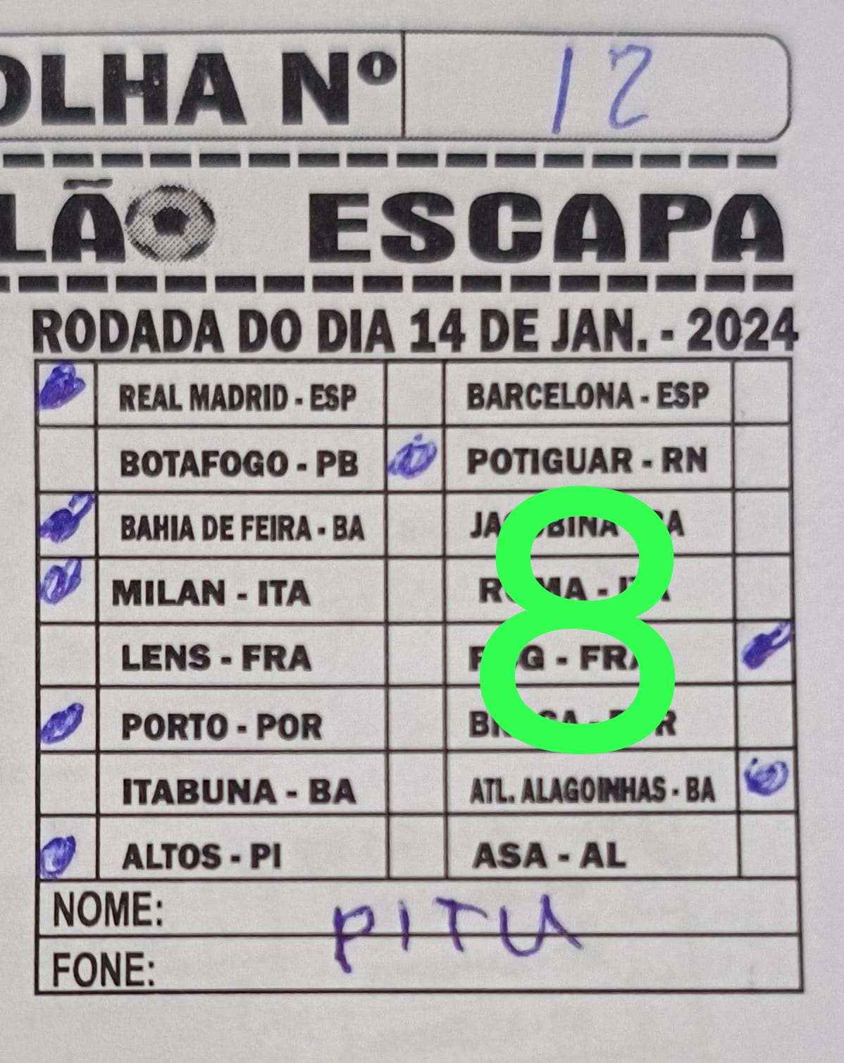 Cartelas Premiadas - Bolões | Palpites Online