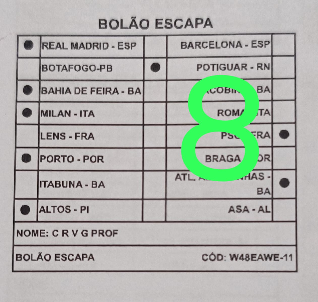Cartelas Premiadas - Bolões | Palpites Online