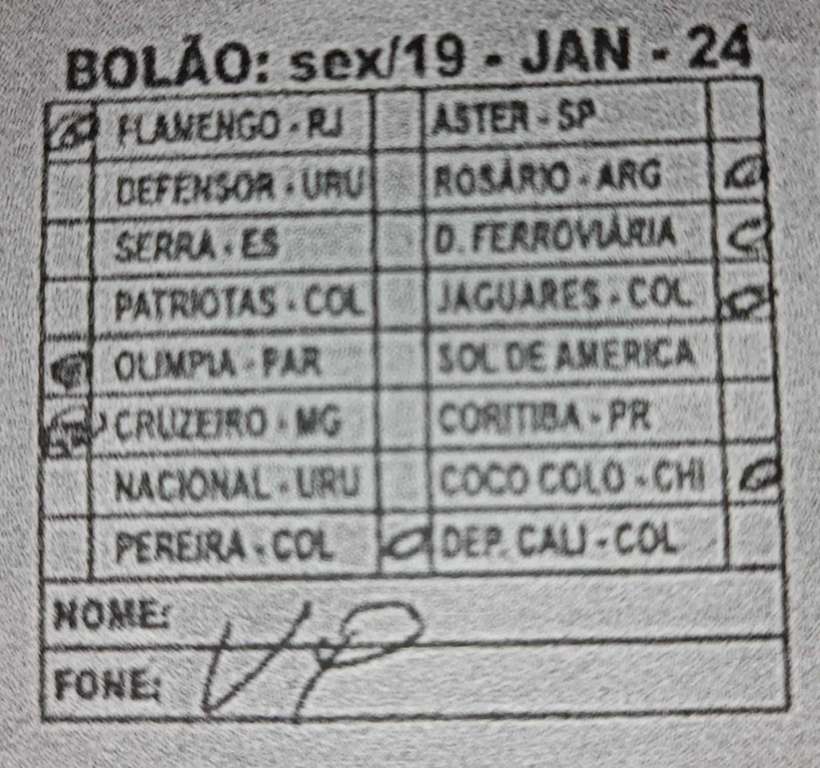 Cartelas Premiadas - Bolões | Palpites Online