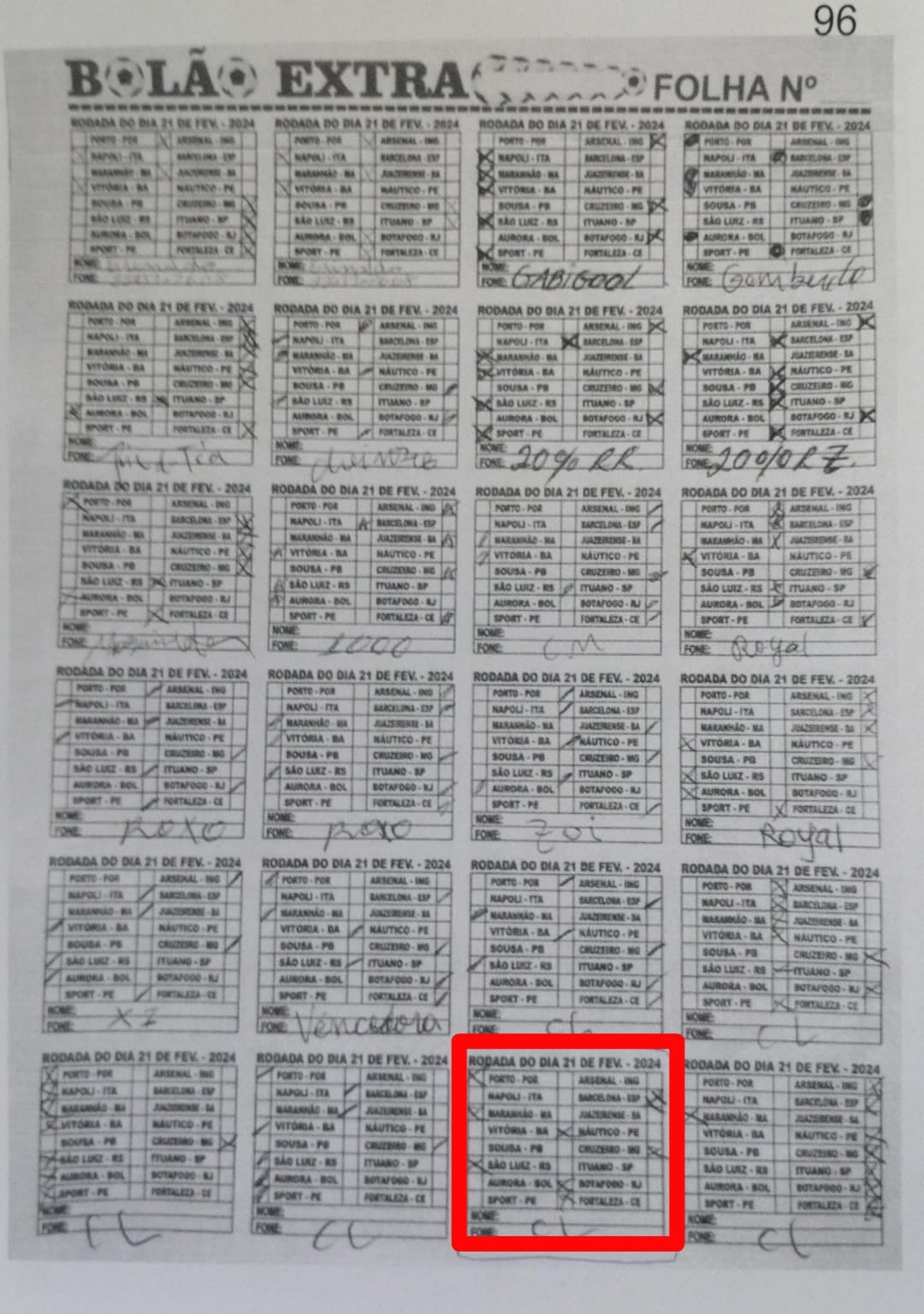 Cartelas Premiadas - Bolões | Palpites Online