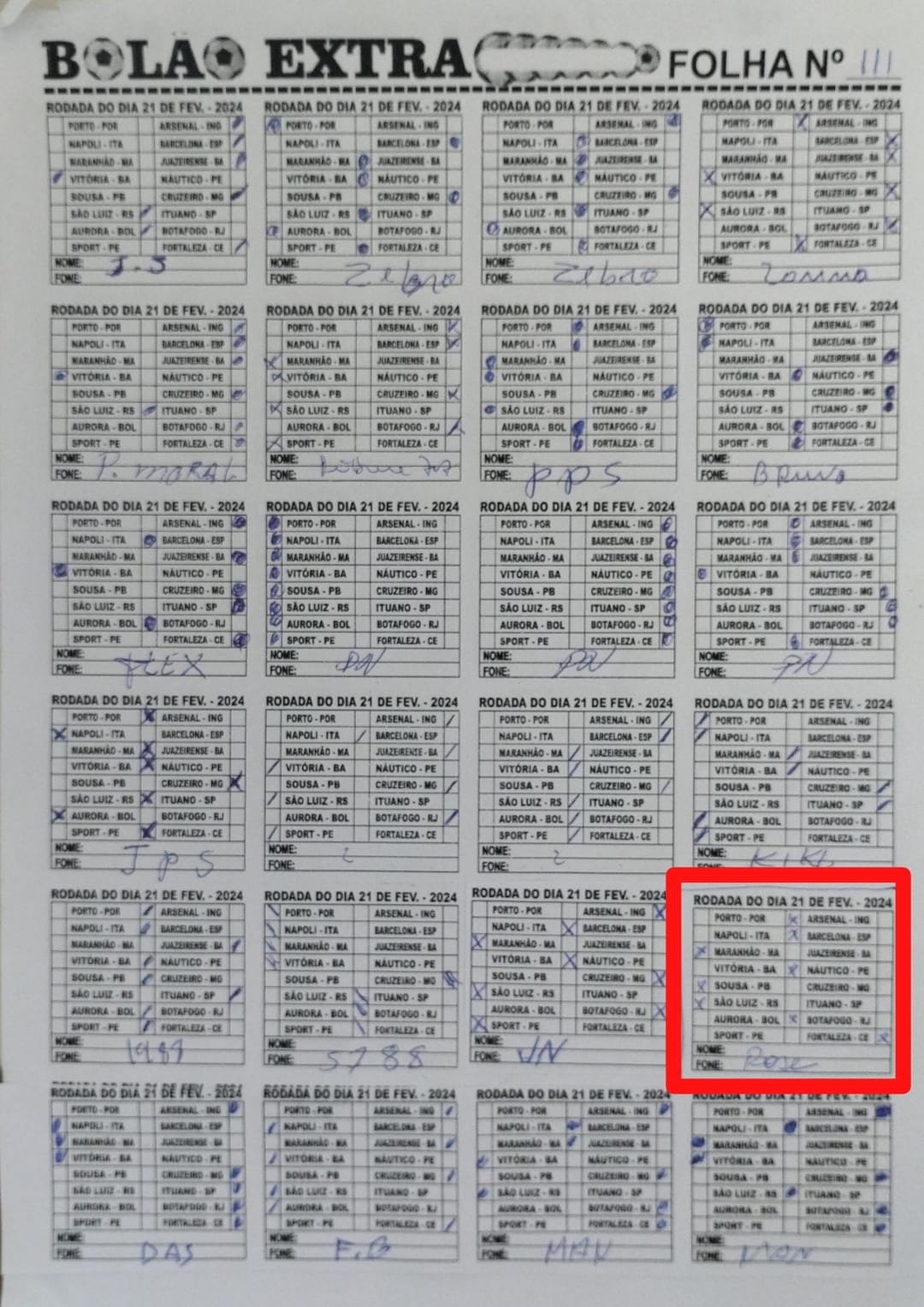 Cartelas Premiadas - Bolões | Palpites Online