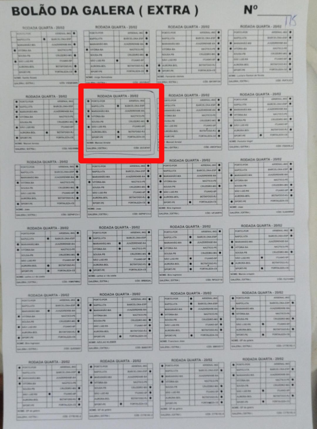 Cartelas Premiadas - Bolões | Palpites Online